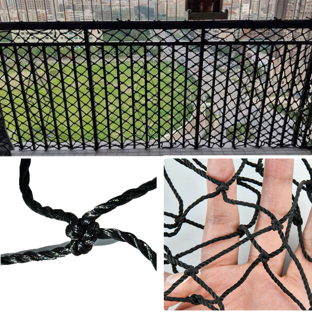 Nylon Net Fabric Black Knotted Netting Balcony Pigeon Netting from ...